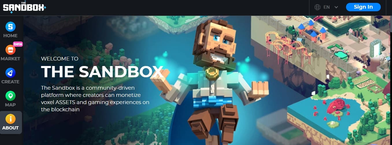 The Sandbox Marketplace: buy tokens and other items