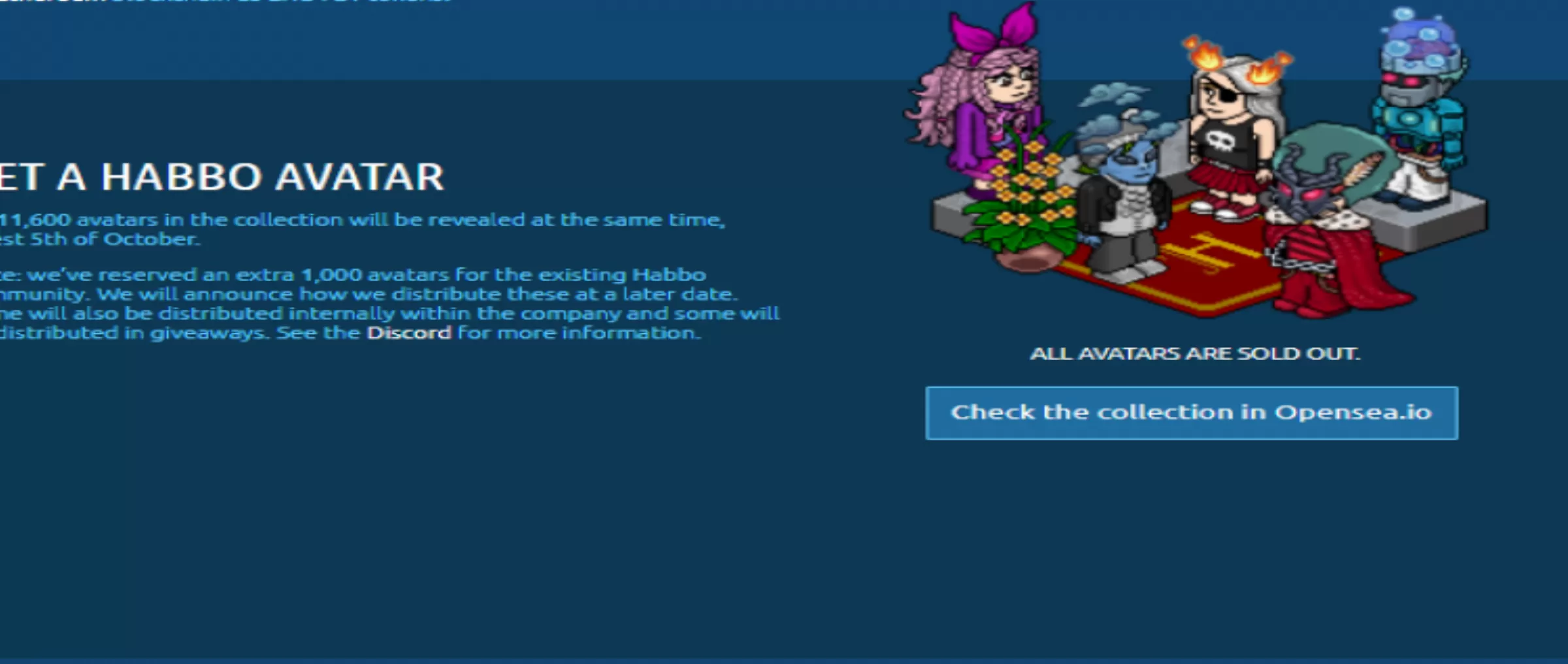 Habbo Avatars limited collection of 11600 NFTs | DAPP.EXPERT