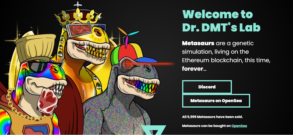 Metasaurs by Dr.DMT — hybrid NFTs on Ethereum | DAPP.EXPERT