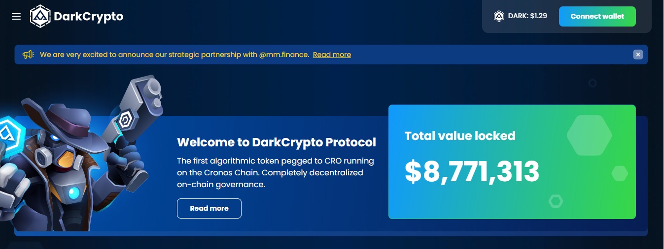 DarkCrypto Finance - инновационное решение на Cronos